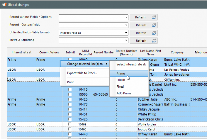 Mass data entry / Global database changes / Adding new data in the ...